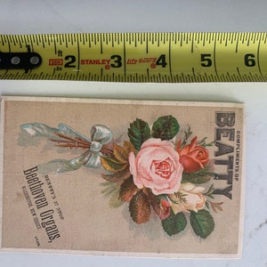 Roses Bouquet, Beatty, Beethoven Organs, Victorian, Trade Card, 1880s ...