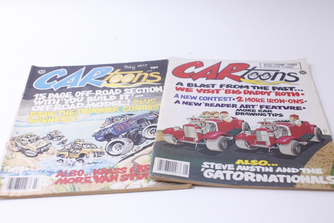 Cartoons, Magazines, Set of 2, 1977, 1980, Illustrated, Comics, Vintage ...
