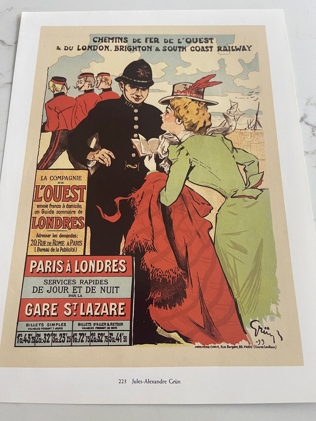 French Fashion Poster, Louset Londress Artwork by Jules Alexandre Grun ...