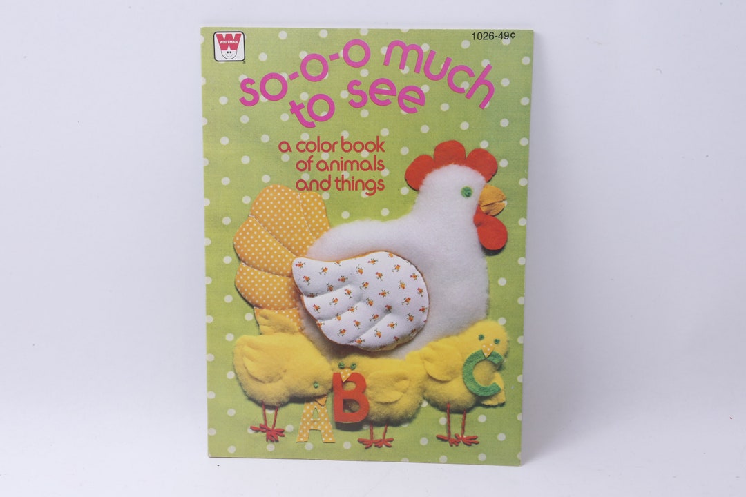 Uncolored, Whitman, so Much to See, Color Book, Animals, ABC, Vintage ...