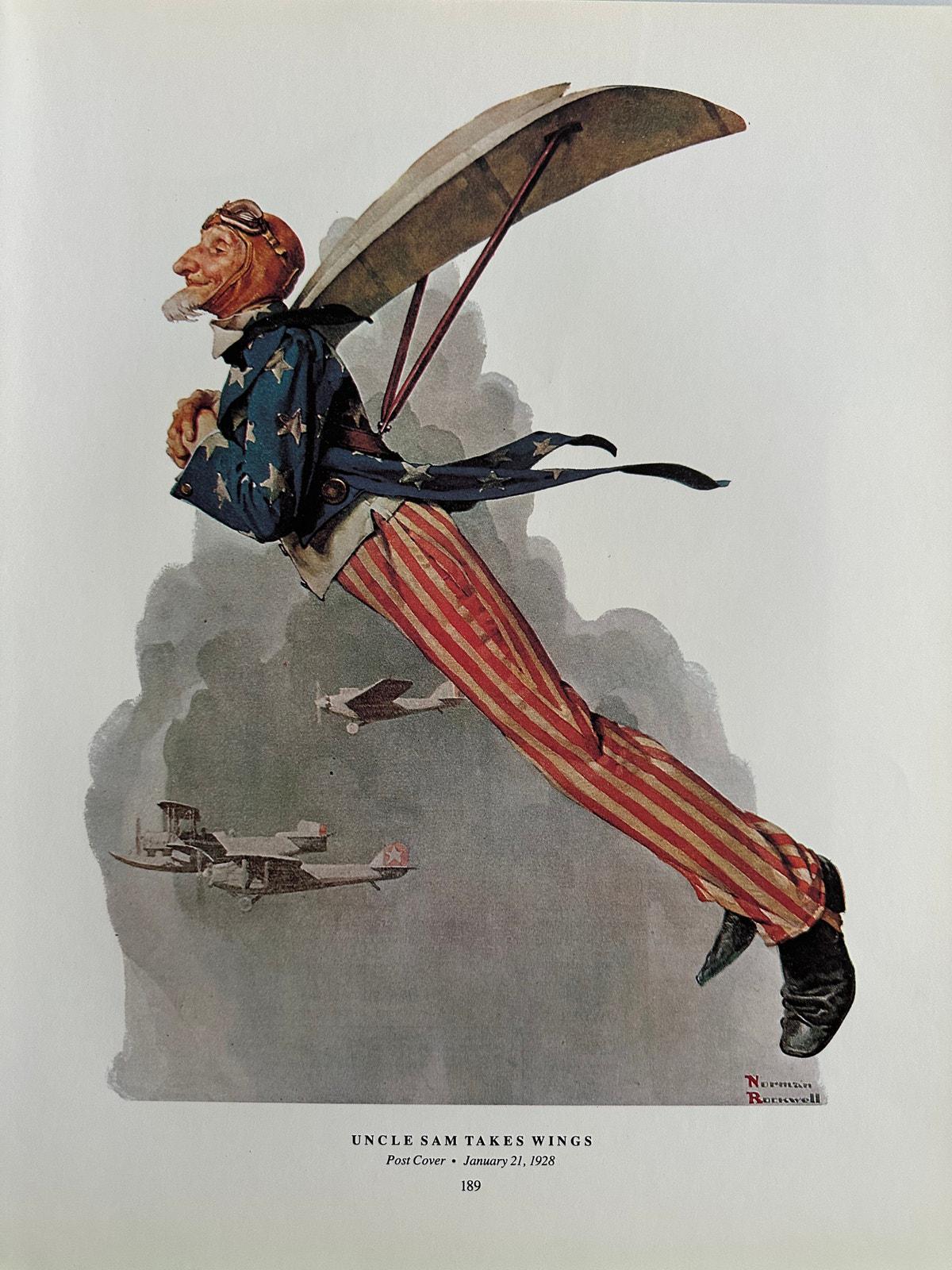 Uncle Sam, Flying, Adventures, Explorers Norman Rockwell, Print, Book ...
