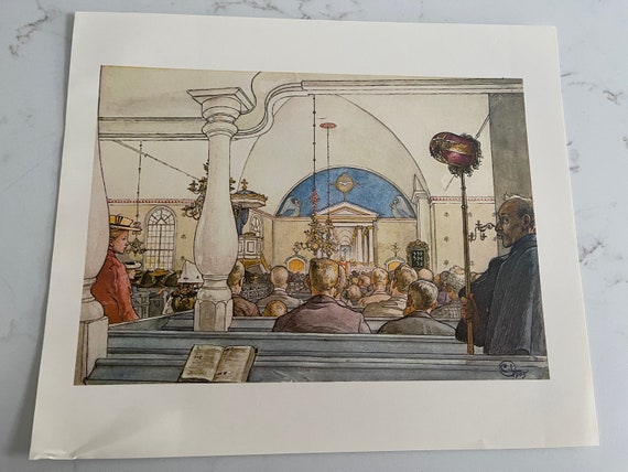 Carl Larsson Church Interior People Religion Poster - Etsy