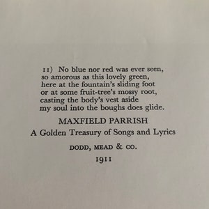 The Garden, Andrew Marvell, Poem, Maxfield Parrish, Dodd Mead & Co ...