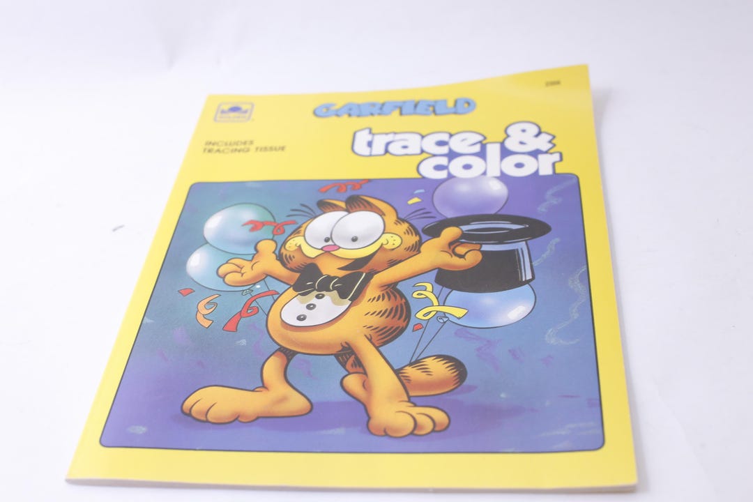 Garfield, Trace & Color, Uncolored Coloring Book, 1988, Golden, UFS ...