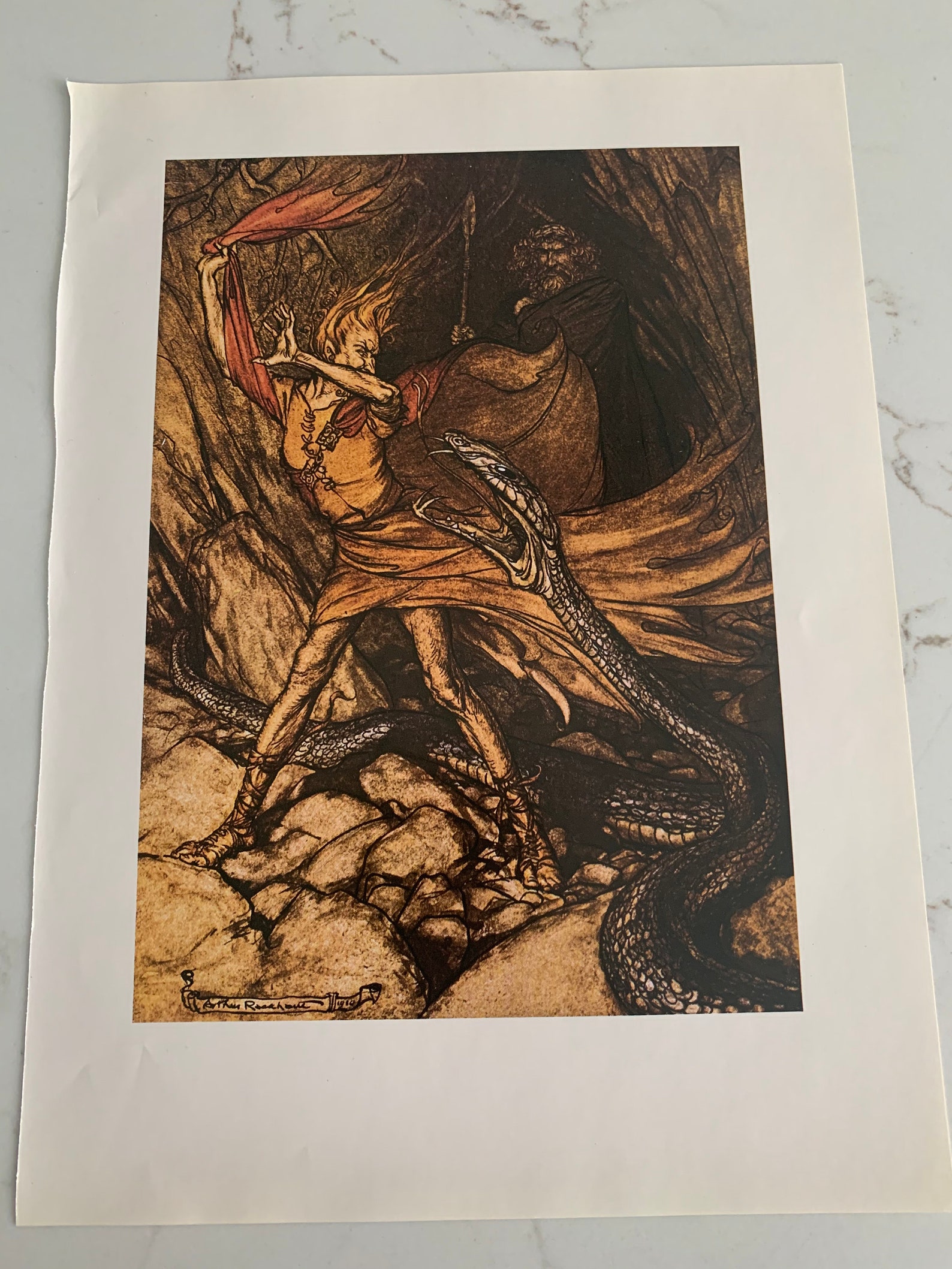 The Rhinegold and the Valkyrie Dragon Arthur Rackham - Etsy