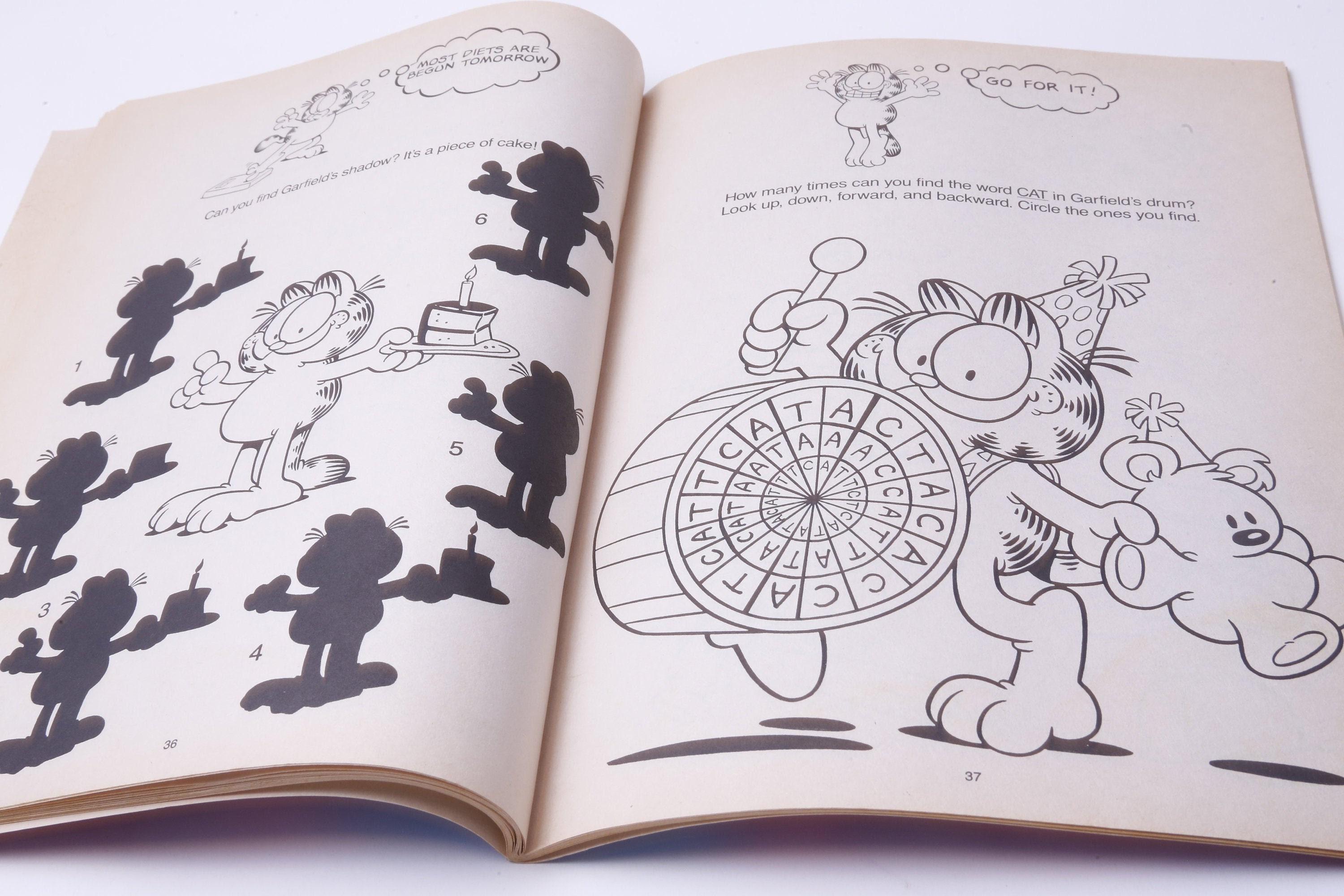 Garfield, Puzzles, Activity Book, Golden Book, 1991, Vintage, Picture ...