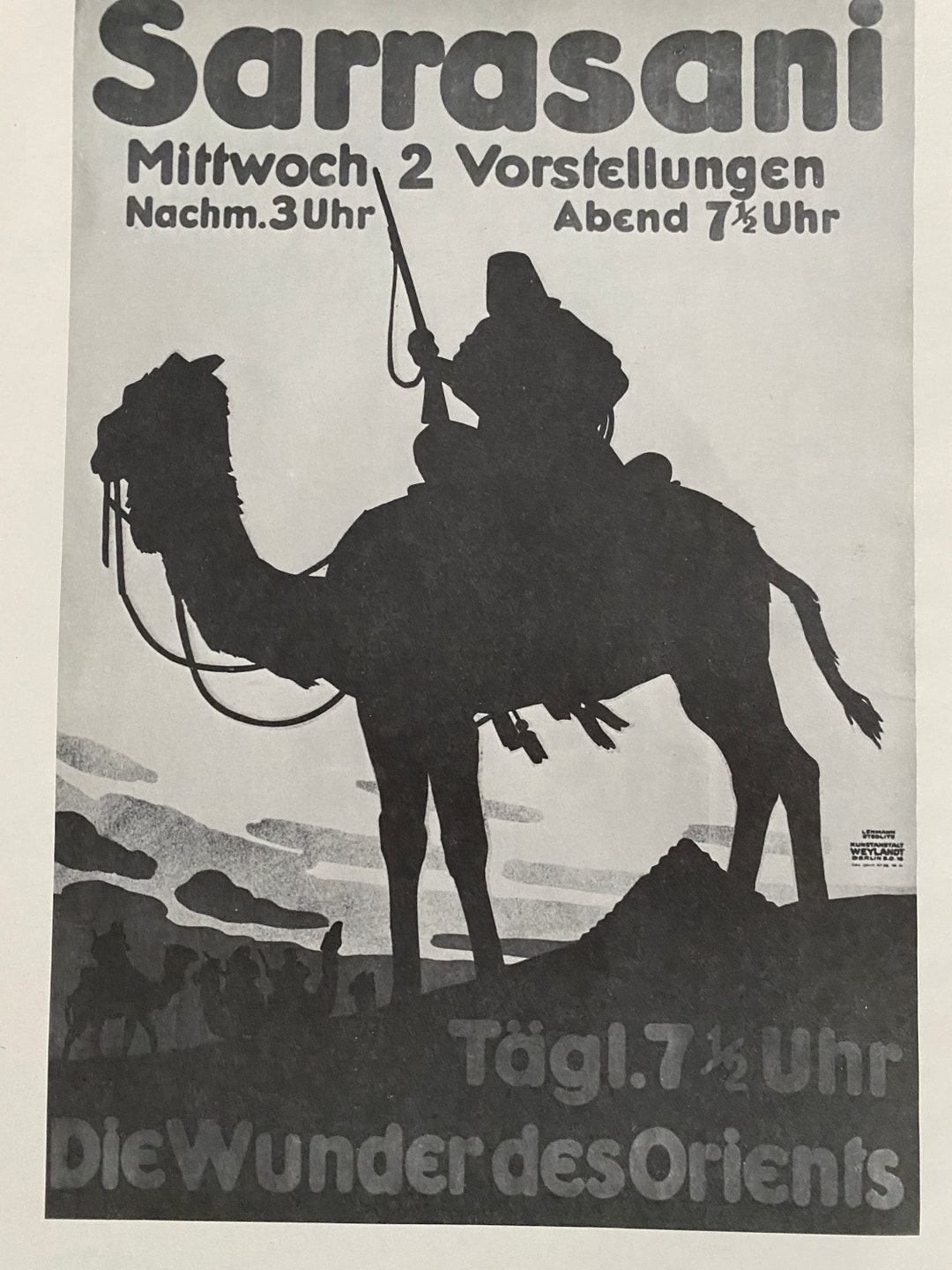 Sarrasani, Eastern, Show, Camel, Circus, Busch, Poster, Double-sided ...