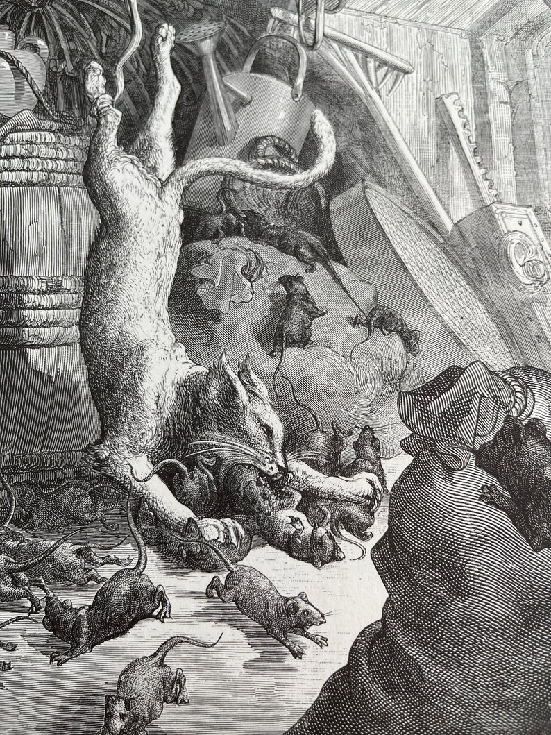 Gustave Dore the Cat and the Old Rat Fable Graphics - Etsy