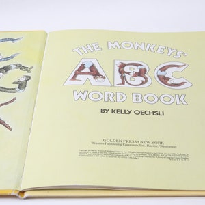 The Monkeys' ABC, Word Book, Kelly Oechsli, Golden Storytime, 1982 ...