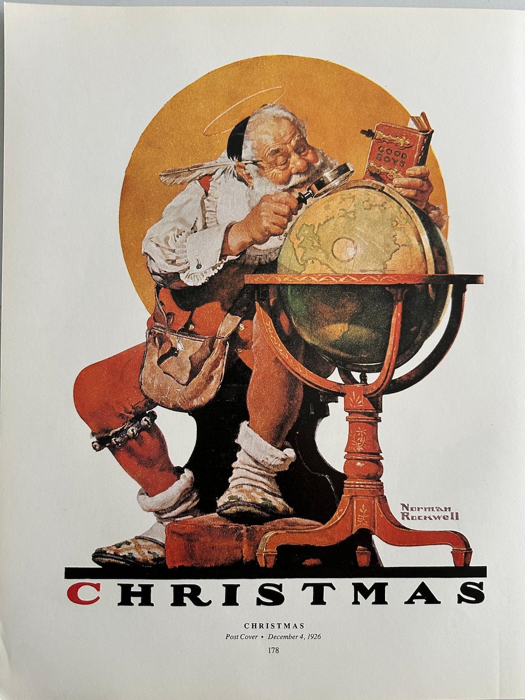 Norman Rockwell, Christmas, Santa, Globe, Good Boys, December 1926 ...