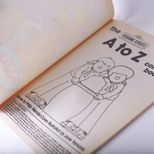 Uncolored the Sesame Street A to Z, Big Coloring Book, 1990, Golden ...