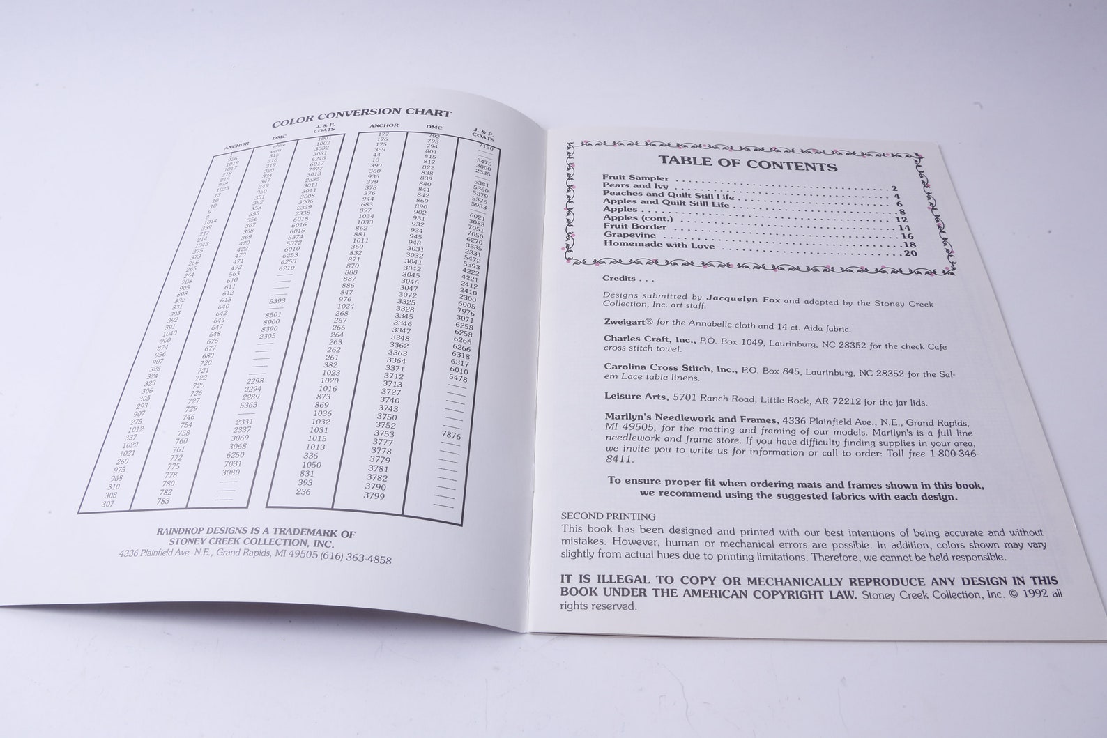 Jacquelyn Fox, Fruits of the Seasons, 1992, Raindrop Designs, Book 14 ...