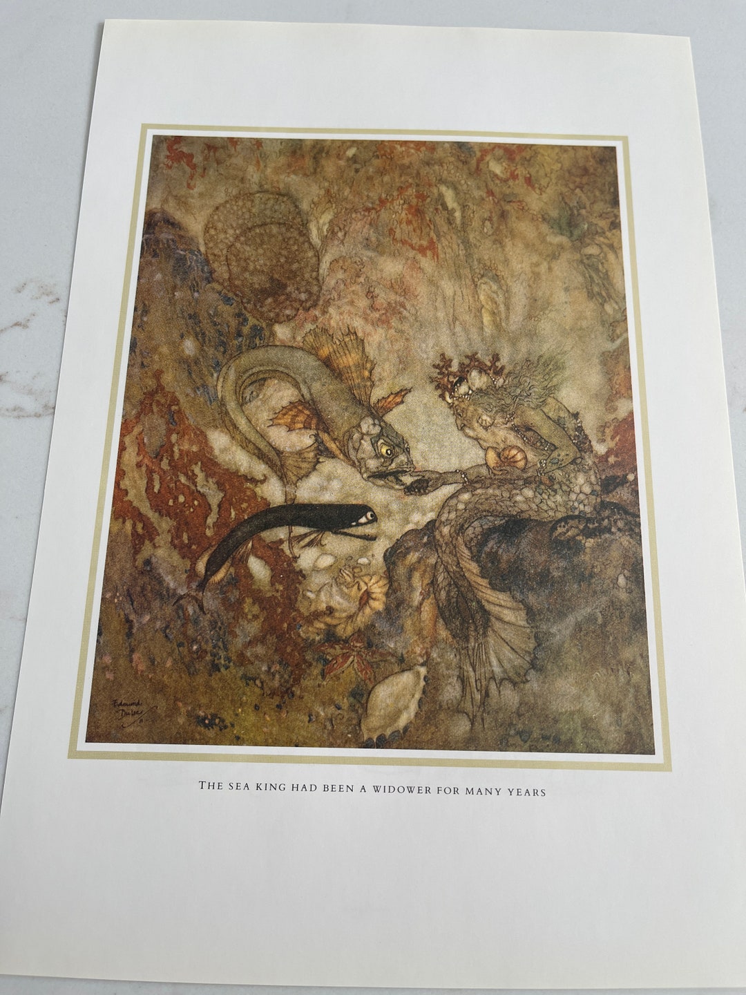 Merman King, Edmund Dulac, Hans Christian Andersen, Painting, Book Page ...