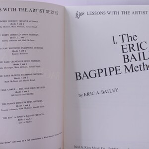 The Eric Bailey Bagpipe Methods, 1975, Neil A Kjos Music, Kjos Lessons ...
