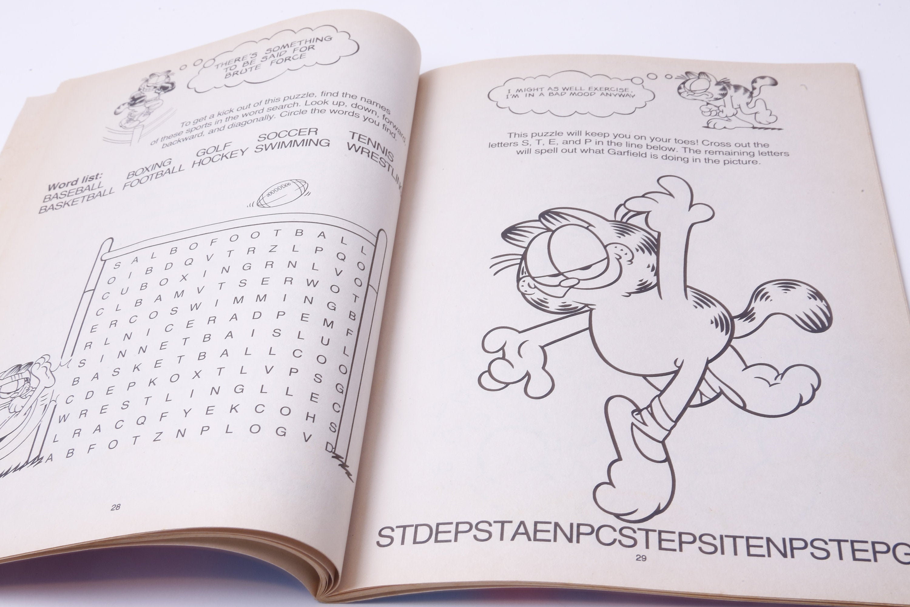 Garfield, Puzzles, Activity Book, Golden Book, 1991, Vintage, Picture ...