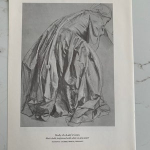 Adolf Von Menzel Study of A Lady's Gown Black Chalk Gray - Etsy
