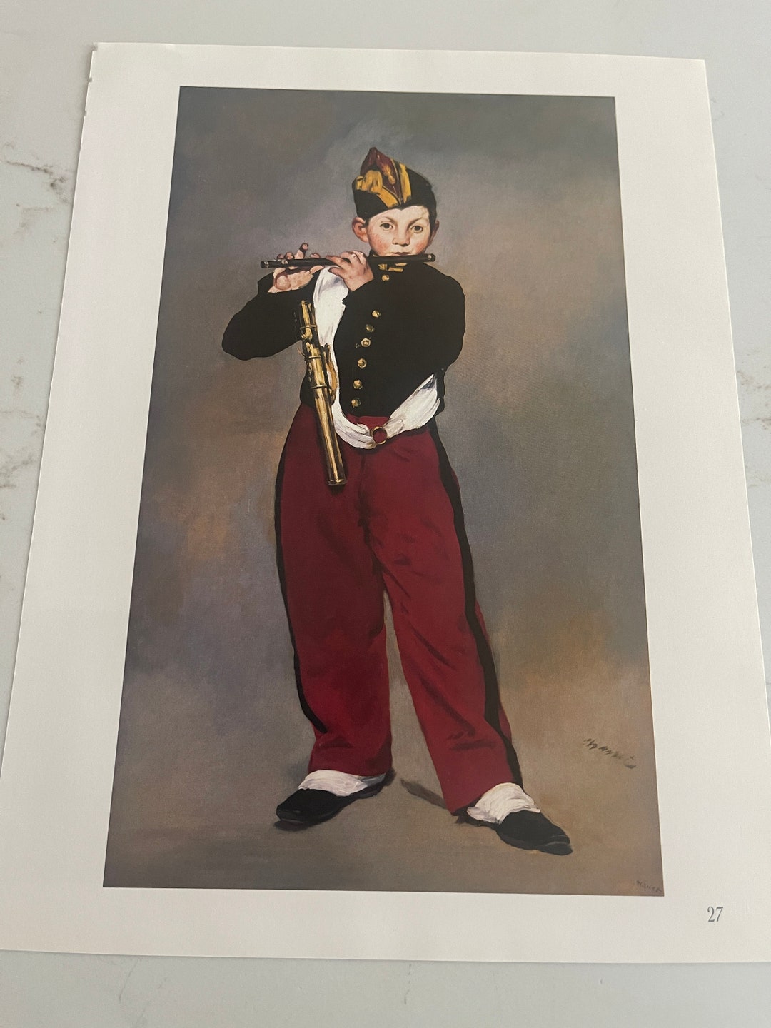 The Fifer, Young Flautist, Edouard Manet, Portrait, Print, Book Page ...