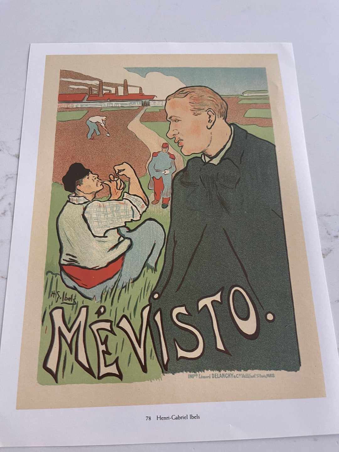 Vintage Ibels Art Print, Mevisto Poster Illustration, French Cabaret ...