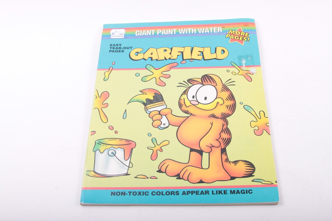Garfield Giant Paint With Water Coloring Book Cartoon Vintage - Etsy