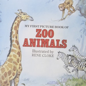 My First Picture Book of Zoo Animals, Hardcover, Picture Book, Vintage ...