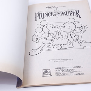 Walt Disney the Prince and the Pauper, Big Coloring Book, Golden, 1991 ...