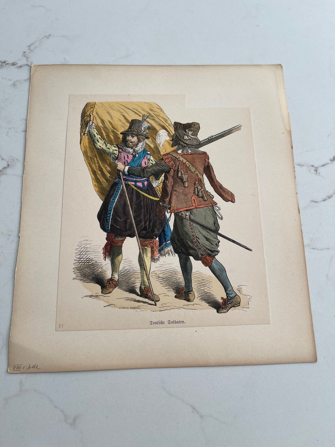 German Soldiers With Flag, Uniform, 17th Century, History of Costumes ...