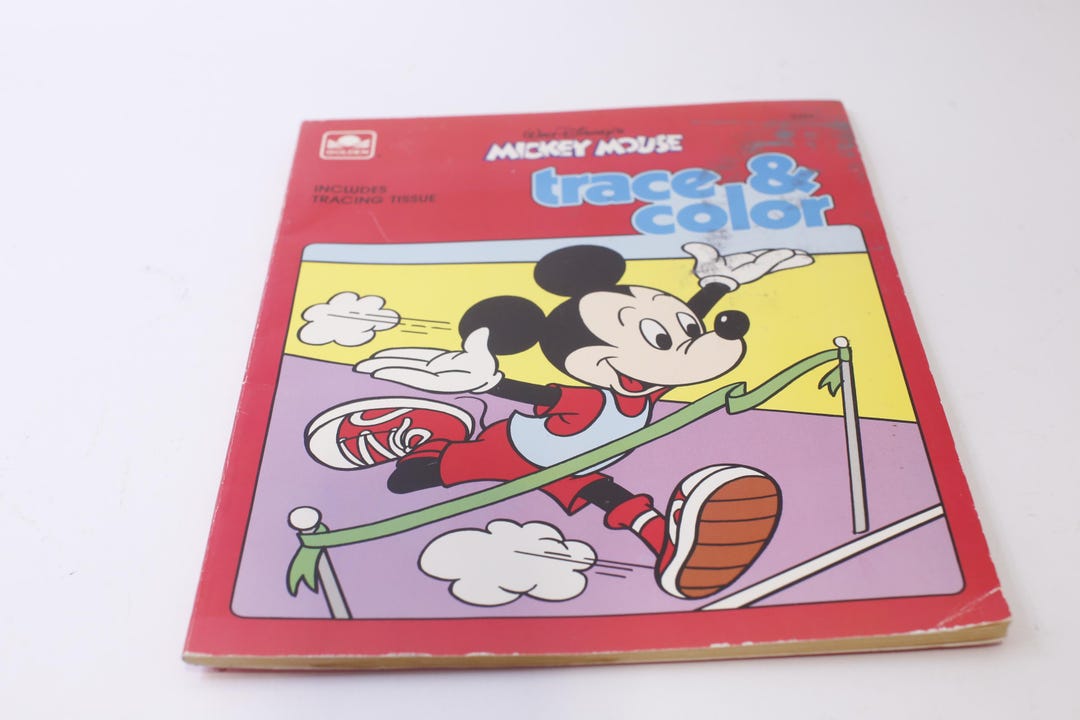 Mickey Mouse, Trace & Color Book, Golden, Disney, Cartoon Characters ...
