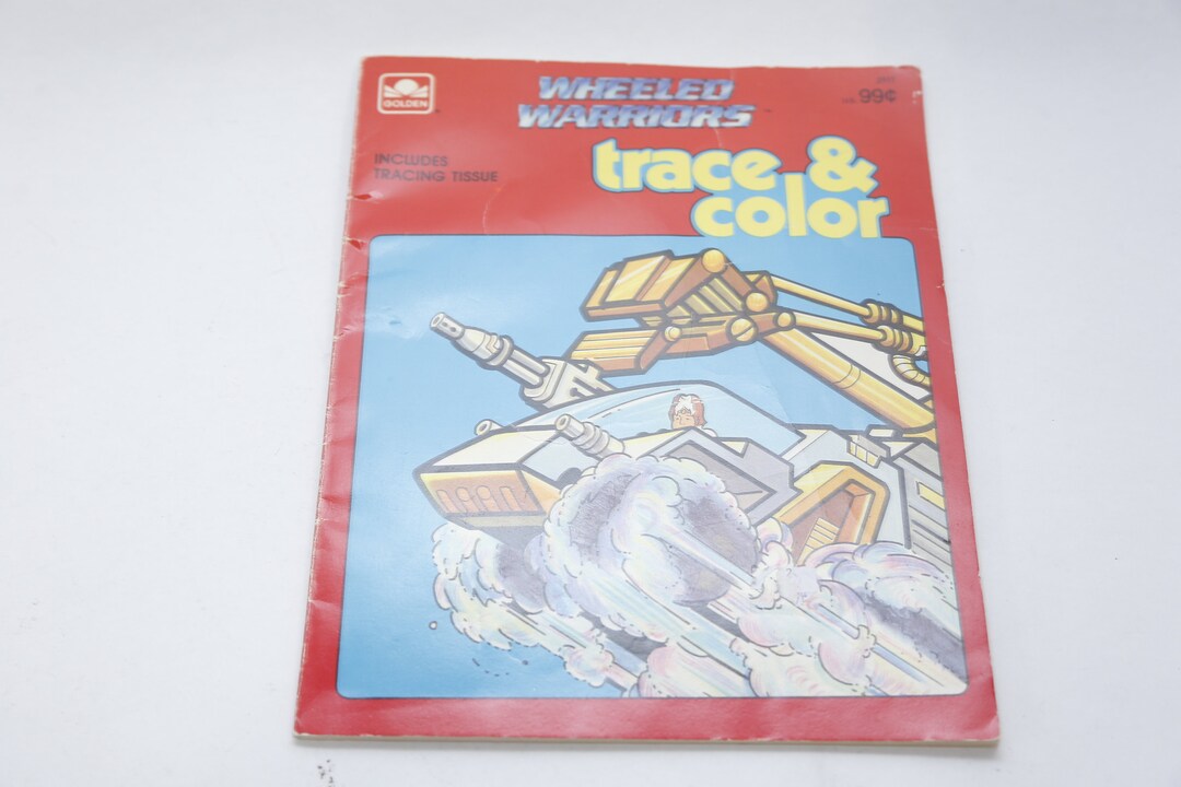 Wheeled Warriors, Trace and Color, Golden, Coloring Book, Vintage ...