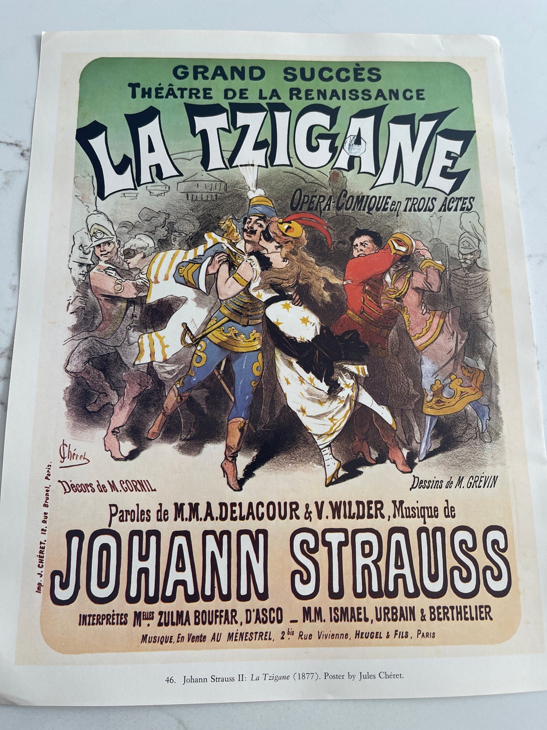 Johann Strauss II, La Tzigane, (1877), Poster by Jules Cheret, Drawing ...