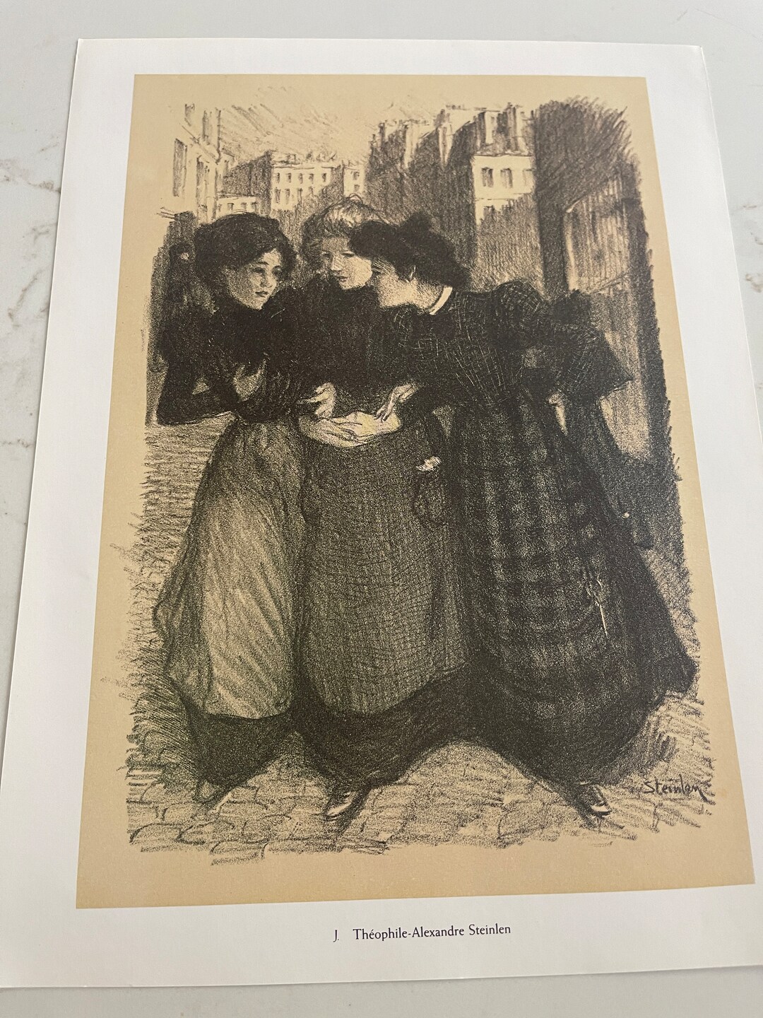 French Poster, Three Young Women Wall Decor, Theophile-alexandre ...