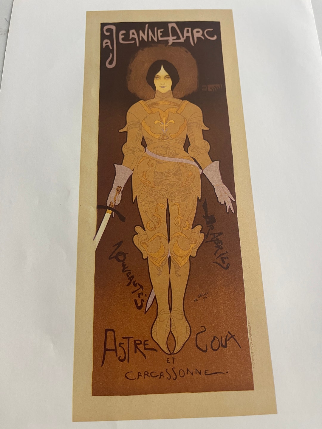 Historical Jeanne D'arc Print, Joan of Arc Poster Art, Retro Joan of ...