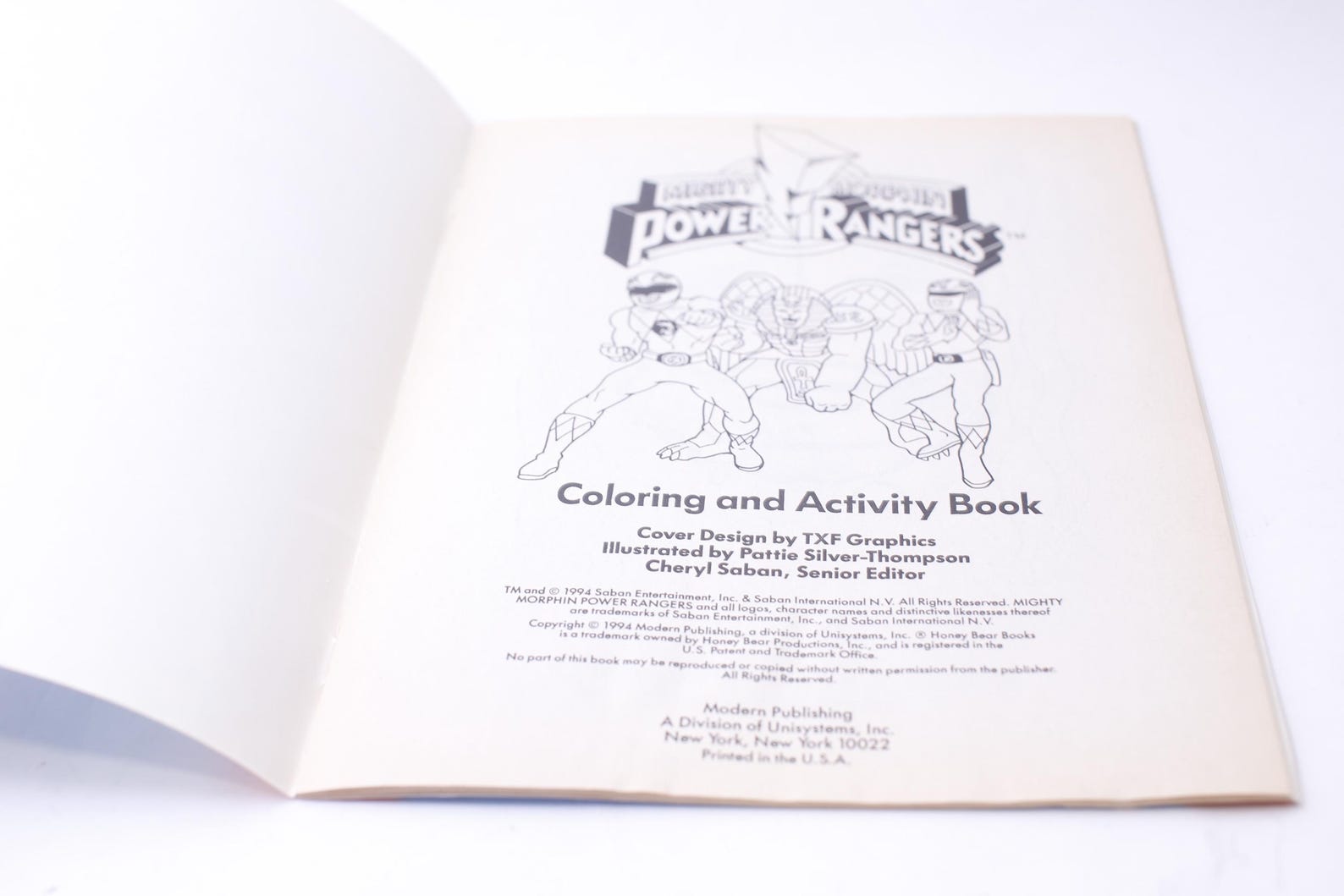 Uncolored Mighty Morphin Power Rangers, Coloring and Activity Book ...