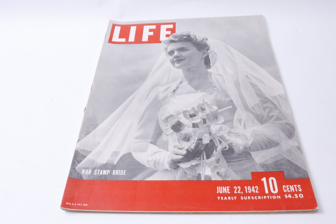 Life, Magazine, June 22, 1942, War Stamp Bride, Color Cover, WW2, USA ...