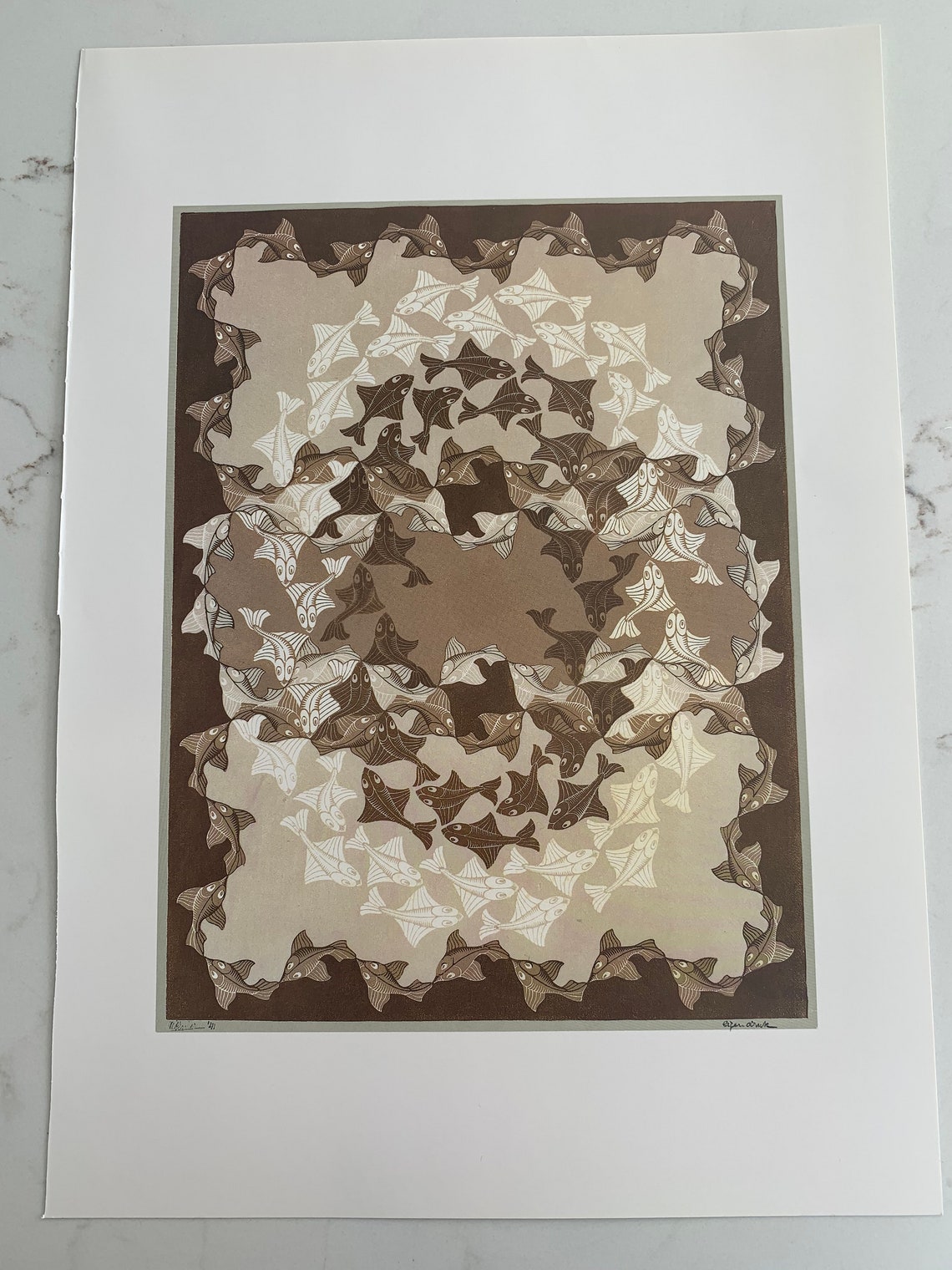 M C Escher Fish 1941 Catalogue No 323 Graphics Abstract - Etsy