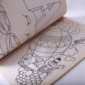 Uncolored the Sesame Street A to Z, Big Coloring Book, 1990, Golden ...