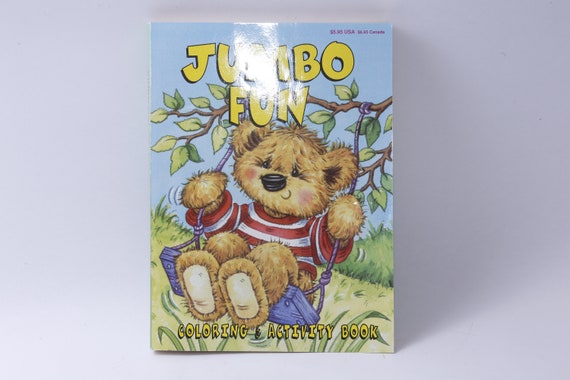 Jumbo Fun Coloring and Activity Book Softcover Vintage - Etsy
