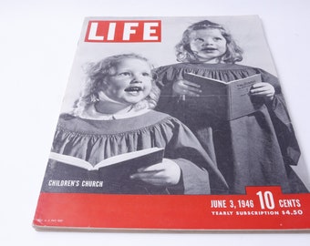 Life US Vol 20 No 22 June 3 1946 American Original Vintage Weekly Magazine Gift 75fh Birthday ...