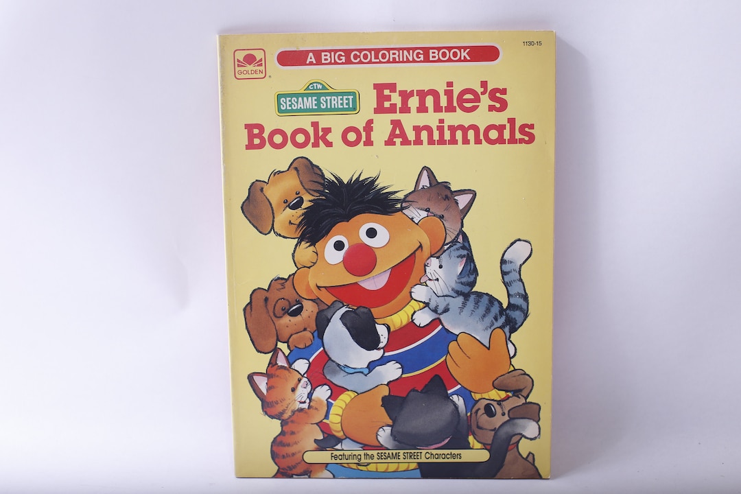 Uncolored Sesame Street, Ernie's Book of Animals, Big Coloring Book ...