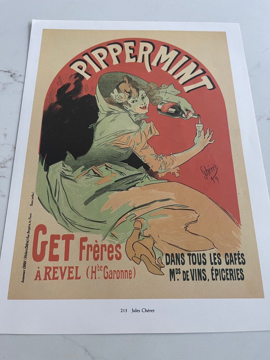 French Poster, Pippermint Artwork by Jules Chéret, Antique French ...