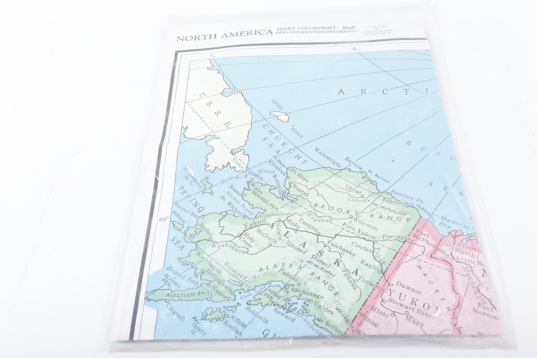 North America Political Map Paper Giant Colorprint Vintage Sealed in ...