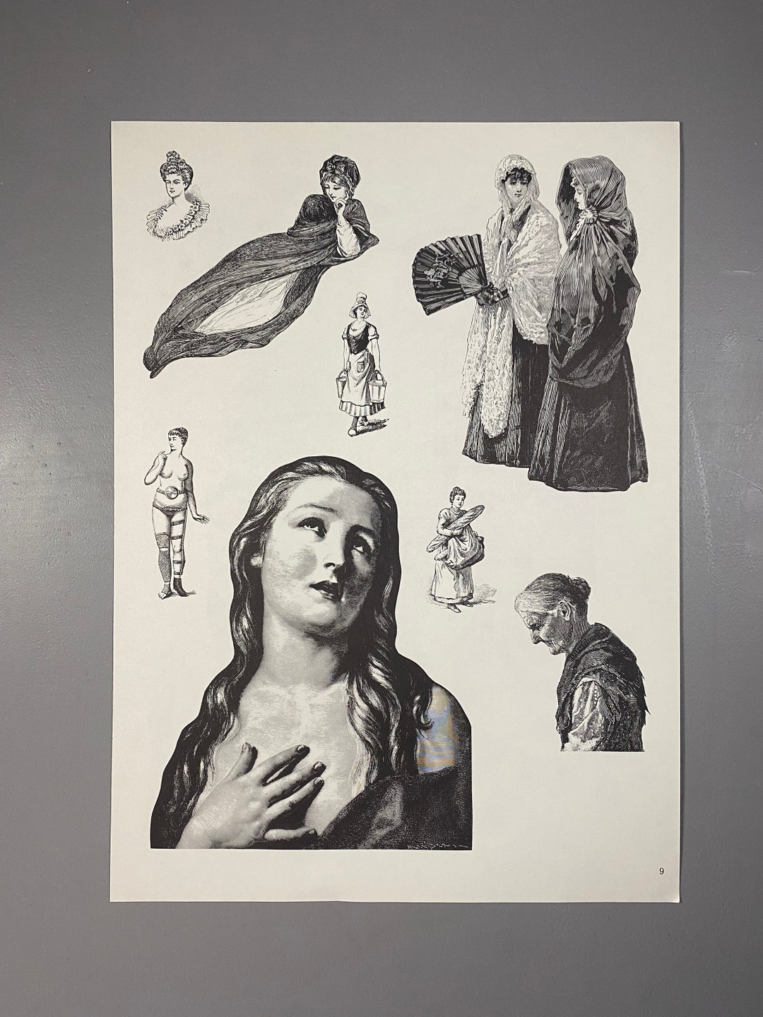 Ancient Women, Renaissance Art, Woodcuts, 19thc Sources, Picture, One-sided, Print, 12x9 ...