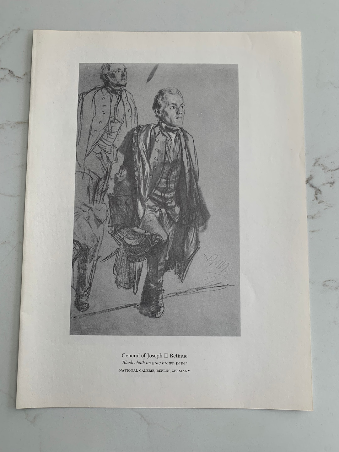 Menzel, General of Joseph Retinue, Pencil Drawing, Poster, Bookplate ...