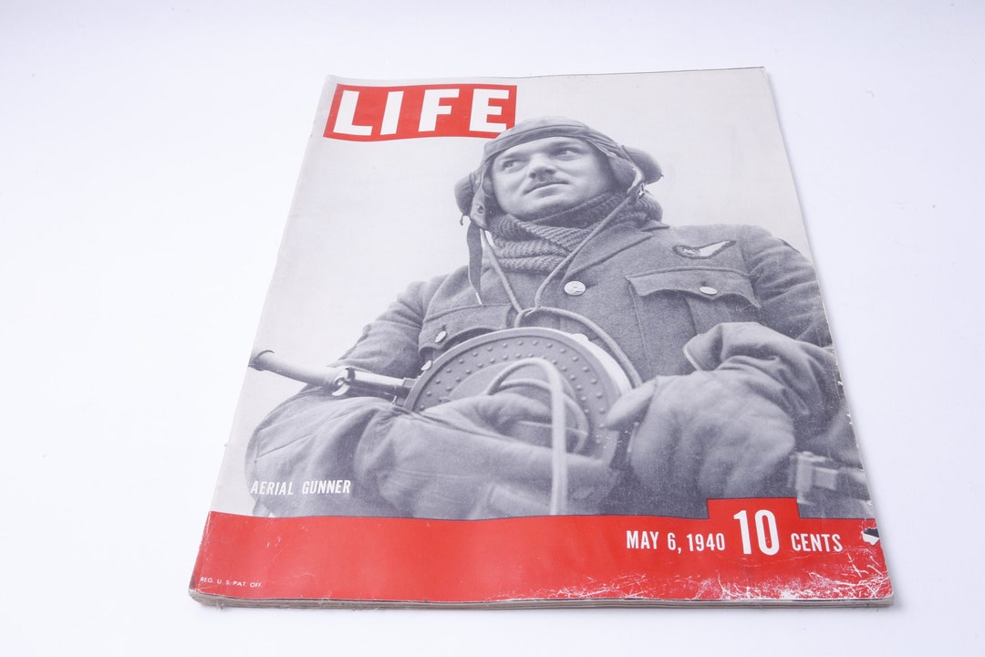 Life, Magazine, May 6, 1940, Aerial Gunner, Color Cover, WW2, USA ...
