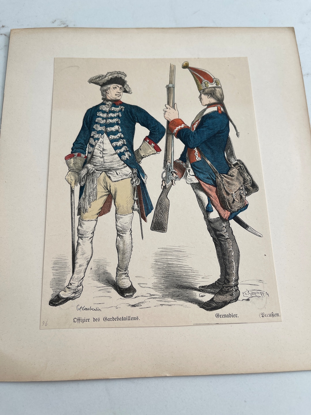 Officer of Guard Battalion, Grenadier, Prussia, 1760, Military Uniform ...