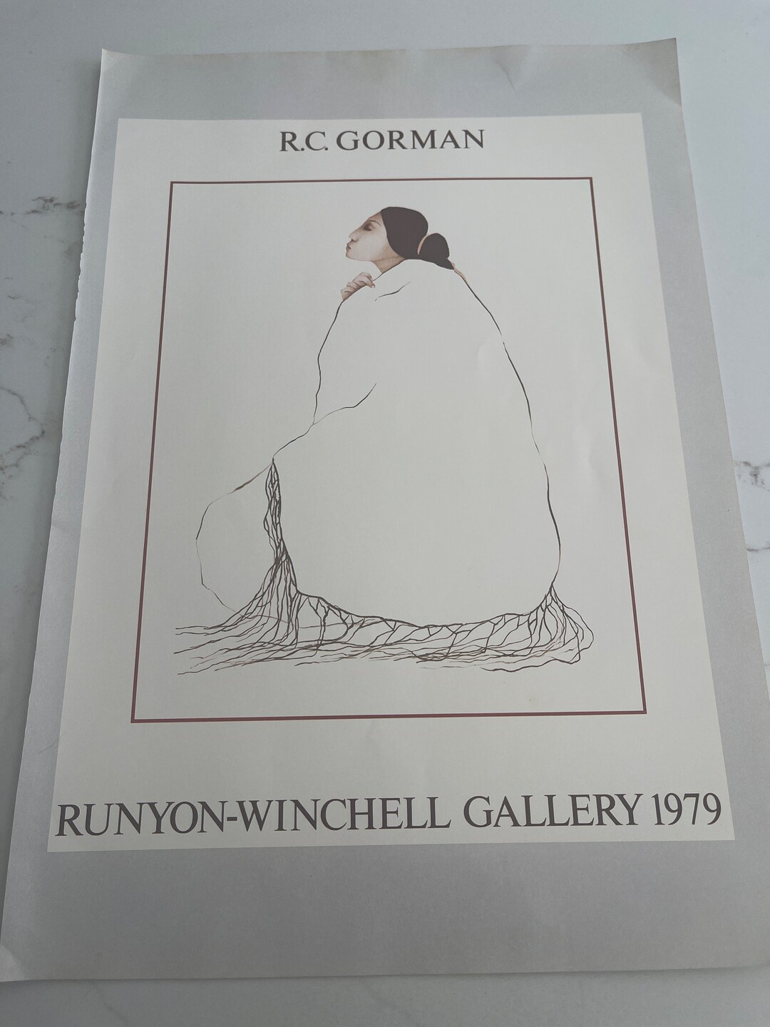 R.C. Gorman, Runyon Winchell Gallery, Woman Sitting,drawing, Poster ...