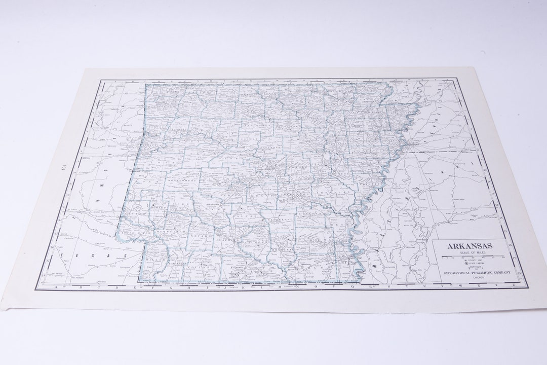 Arkansas, Arizona, USA, 1930s, Political Map, Double-sided, 14x10 ...