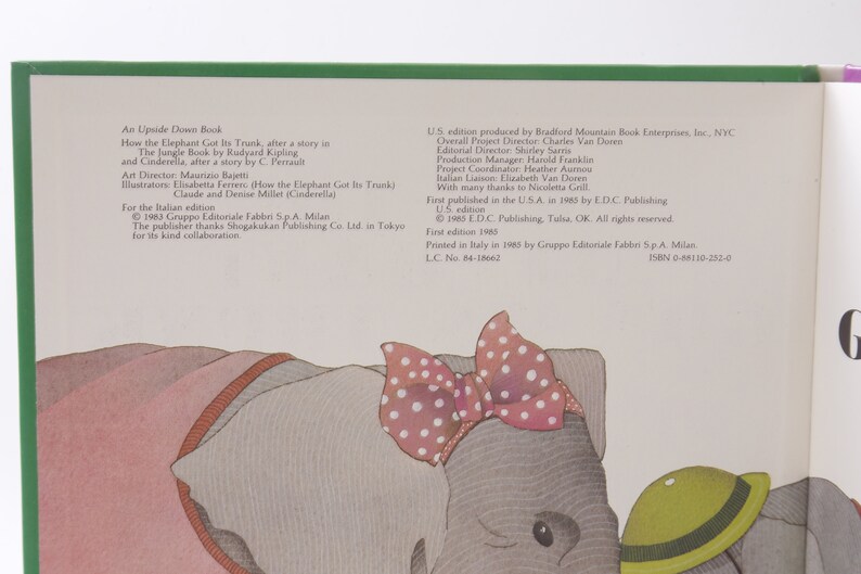 Cinderella How the Elephant Got Its Trunk Upside Down Book - Etsy