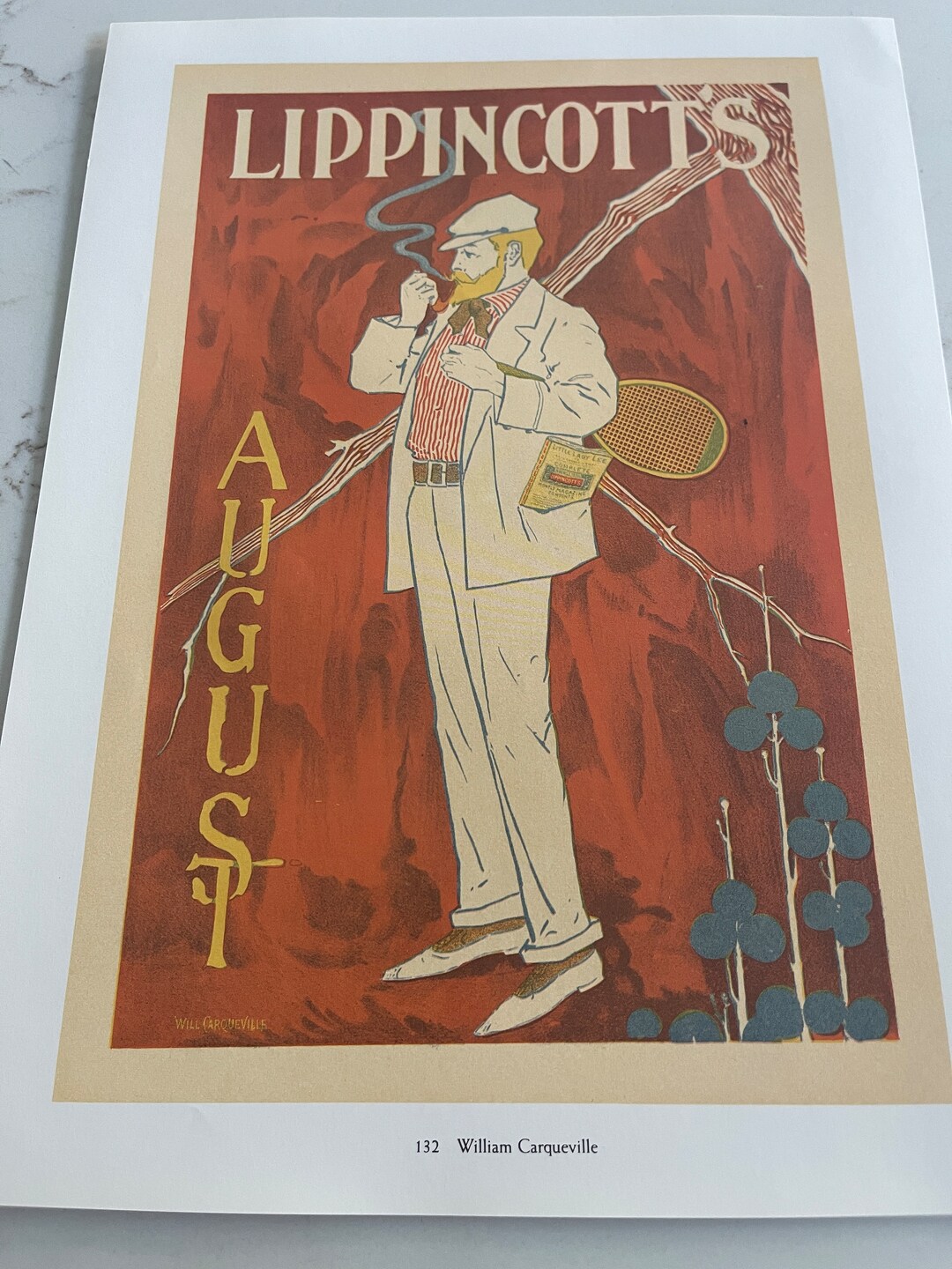 Historical Carqueville Print, August Magazine Cover Poster, Lippincott ...