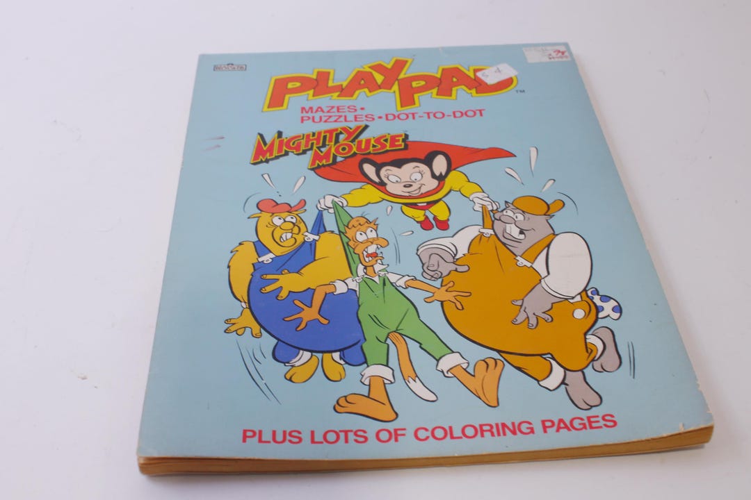 Mighty Mouse, Uncolored Playpad, Mazes, Puzzles, Dot-to-dot, Coloring ...