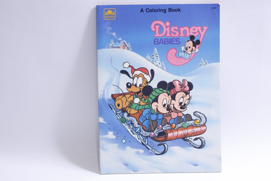 Disney Babies, Coloring Book, Uncolored, 1985, Golden, Cartoon ...